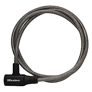 Master Lock 8154DPF Cable Lock with Key, resin/Plastic/Metal, 1 Pack, Gray