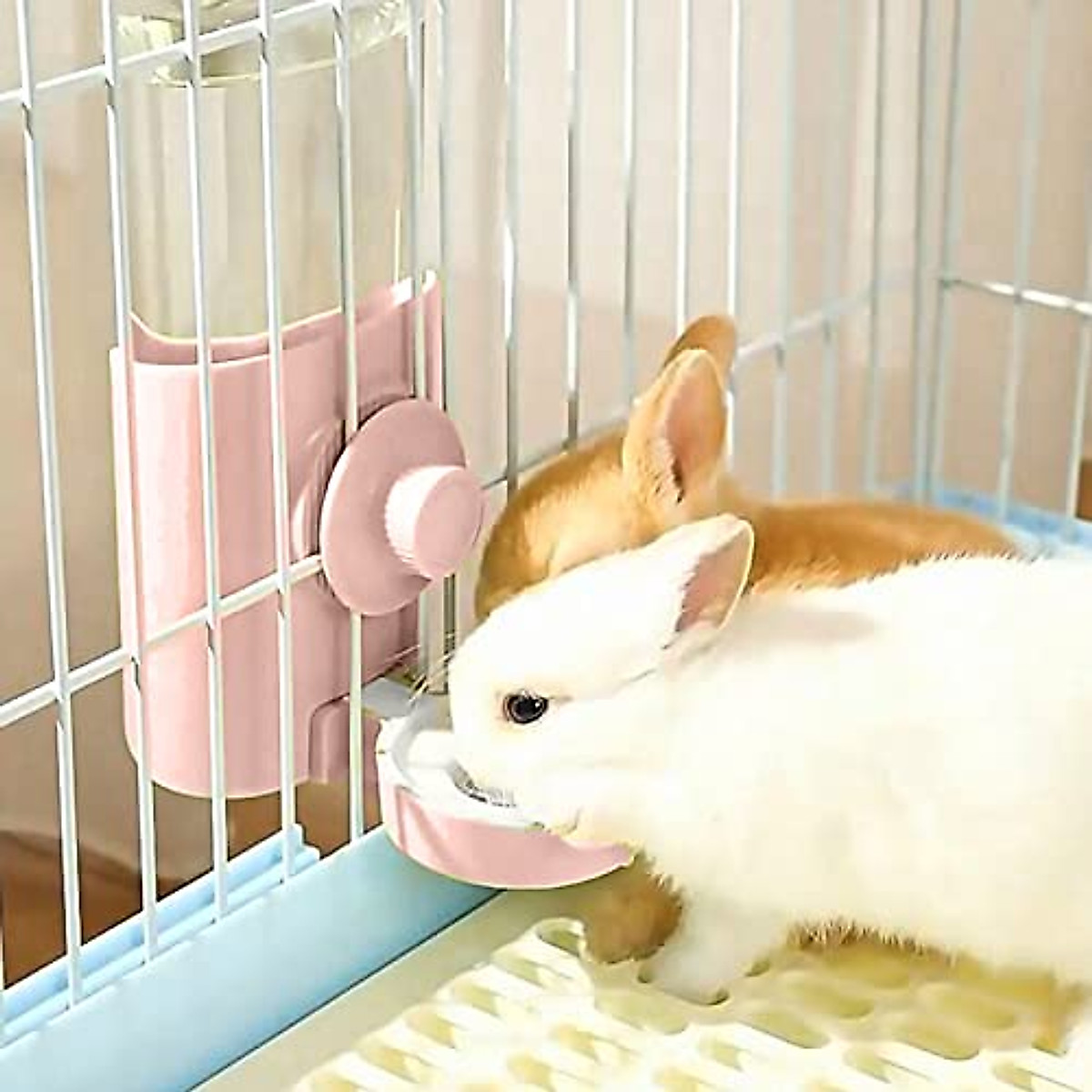 Chngeary Leak Proof Guinea Pig Water Bottle, Automatic Water Filling Rabbit Water Bottle for Hamsters, Bunny, Cats.Easy to Use, Install and Clean(Pink)