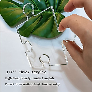 Acrylic Router Template,Puzzle Piece Serving Board Router Template for Charcuterie Home Kitchen Cutting Board Handle (Large)