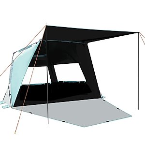 SEBOR Beach Tent, Deluxe XL Pop-up Canopy Cabana Beach Shade Tent for 4-6 Person, UPF 50+ with Dark Shelter Technology, Easy Set Up and Portable Beach Tent Sun Shelter (Mint Green)