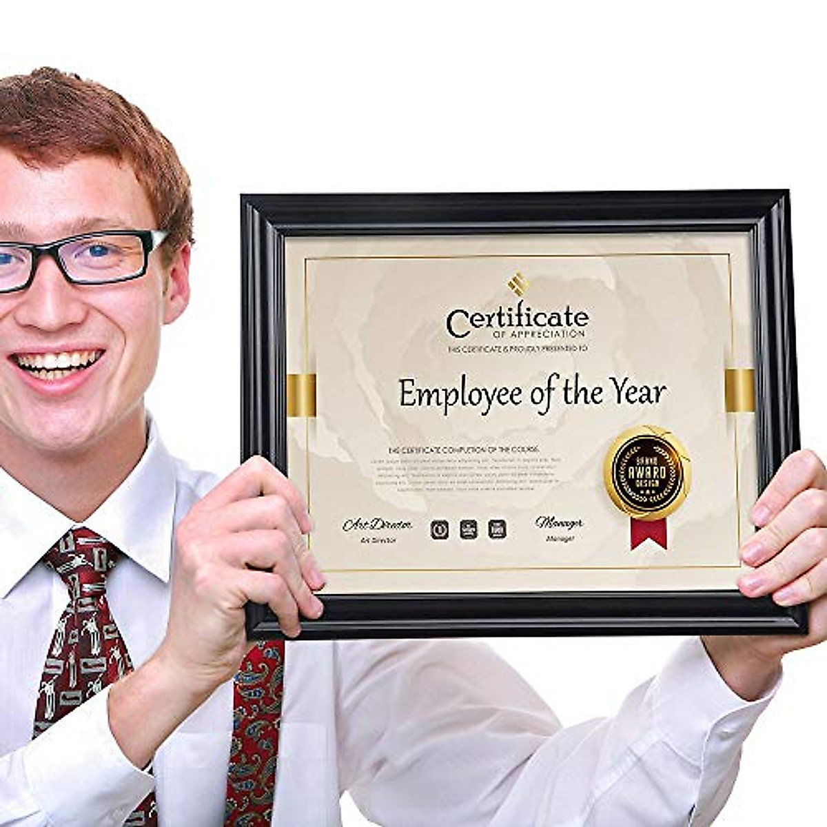 Memory Island Document frames 8.5x11,Set of 4 Pack Certificate Frames for Wall Or Tabletop Display,Diploma Frames For Degree Award with Real Glass Front,Black,Designed