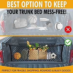 Envelope Style Trunk Mesh Cargo Net For Ford F150 2015 - 2023 Car Accessories - Premium Trunk Organizers and Storage - Cargo Bed for Pickup Truck