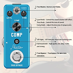 Rowin Compressor Pedal Ultimate Comp Guitar Effect Pedals True Bypass