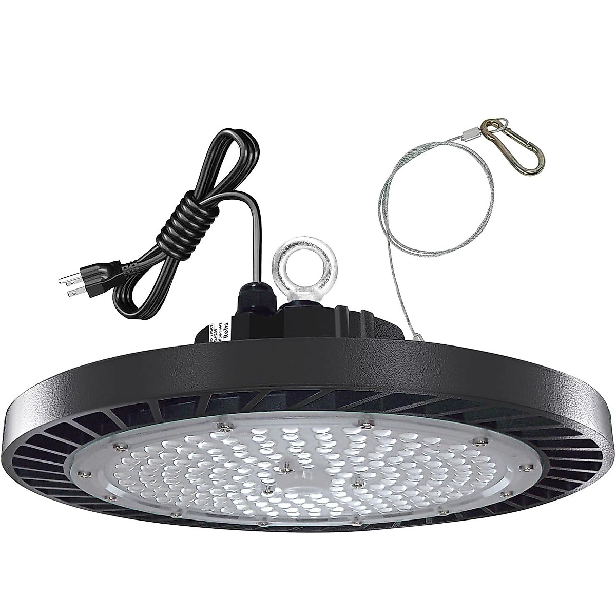 LED High Bay Light, 200W 22000LM 6500K UFO Lights Commercial Bay Lighting with US Plug, UFO High Bay Shop Lights for Warehouse Workshop Factory Gym Garage Barn(1 Pack)