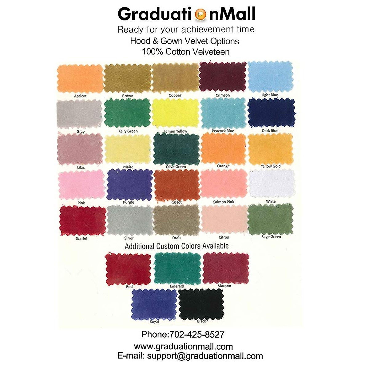 GraduationMall Custom Deluxe Graduation Doctoral Hood