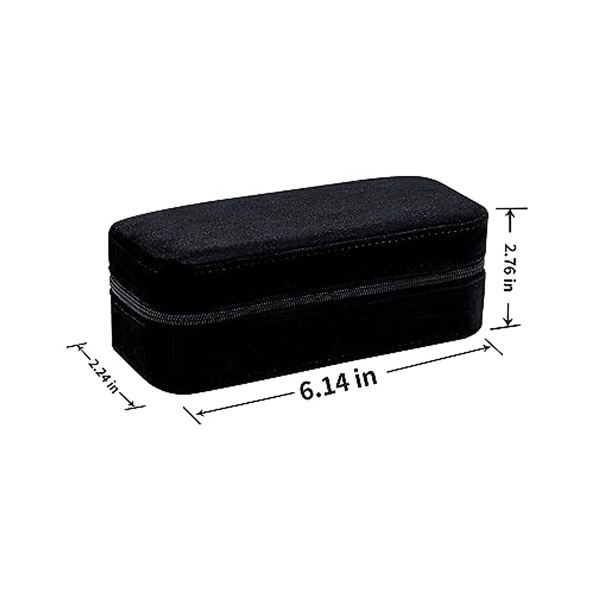 SANQIANWAN Plush Velvet Travel Jewelry Box Organizer for Women Luxury Fluffy Pleuche Portable Small Mini Grils Jewelry Case for Earings Rings Storage Holder (Black)