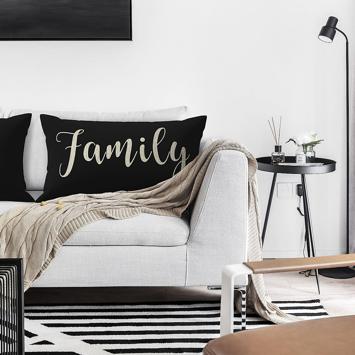 NIDITW Nice Gift Inspirational Words with God All Things are Possible Waist Lumbar Beige Cotton Linen Throw Pillow case Cushion Cover for Sofa Home Decorative Oblong 12x20 Inches (10)