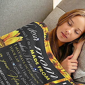 JIYEPOPO to My Mom Blanket from Daughter Son Sunflower Birthday Gifts for Mom Soft Warm Love You Mom Blankets Mothers Day for Her 60"x50"