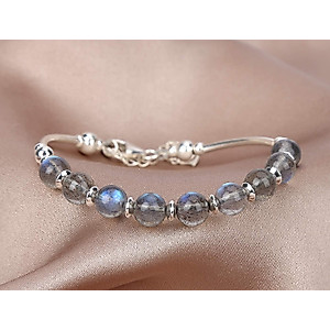 Jan&Dee Manual Original Labradorite Gray Moonstone Crystal Bracelet