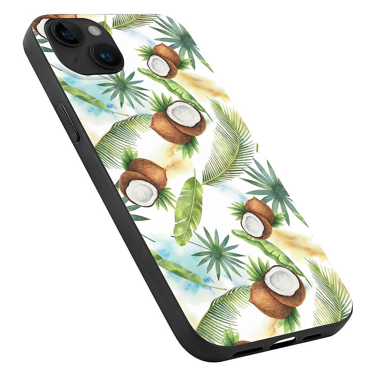 Niapessel Compatible with iPhone 15 Plus Case Coconut and Palm Trees Print Shockproof Protective Phone Cases Slim Thin Cover TPU for Women Men Boys Girls