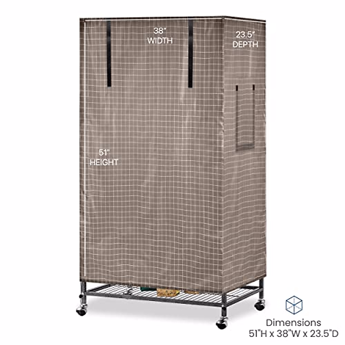 KNUTI Universal Bird Cage Cover Good Night Blackout 51" x 38" x 23.5" Inch Thin Lightweight Breathable Small Animal Cages Cover Pet Removable Durable Protector (Beige)