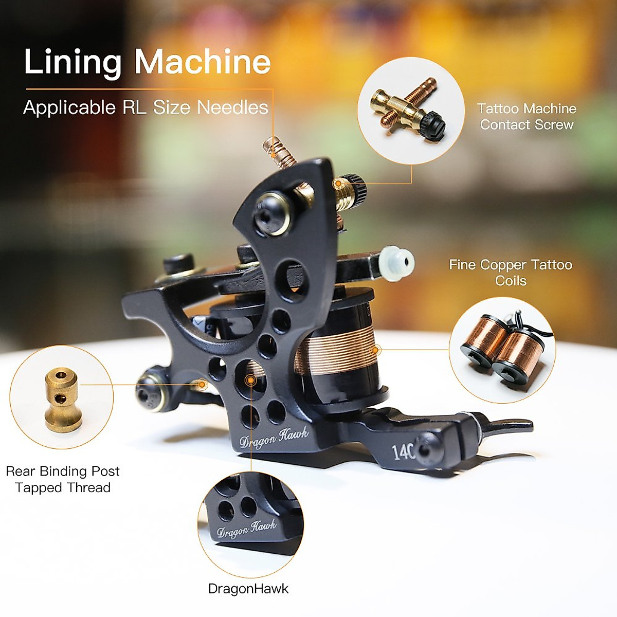 Dragonhawk Traditional Pro Complete Tattoo Kit - Two Machines Gun Easy Use Color Ink Power Supplies Disposable Needles Grips Great for Beginners & Starter Tattoo Aritsts 11-85