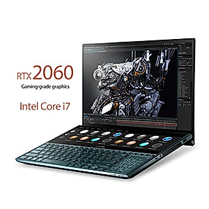 ASUS ZenBook Pro Duo UX581 Laptop, 15.6” 4K UHD NanoEdge Touch Display, Intel Core i7-10750H, 16GB RAM, 1TB PCIe SSD, GeForce RTX 2060, ScreenPad™ Plus, Windows 10 Pro, Celestial Blue, UX581LV-XS74T