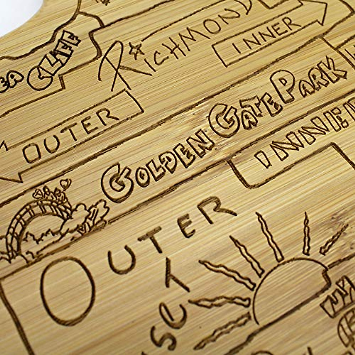 Totally Bamboo San Francisco City Life Bamboo Serving and Cutting Board