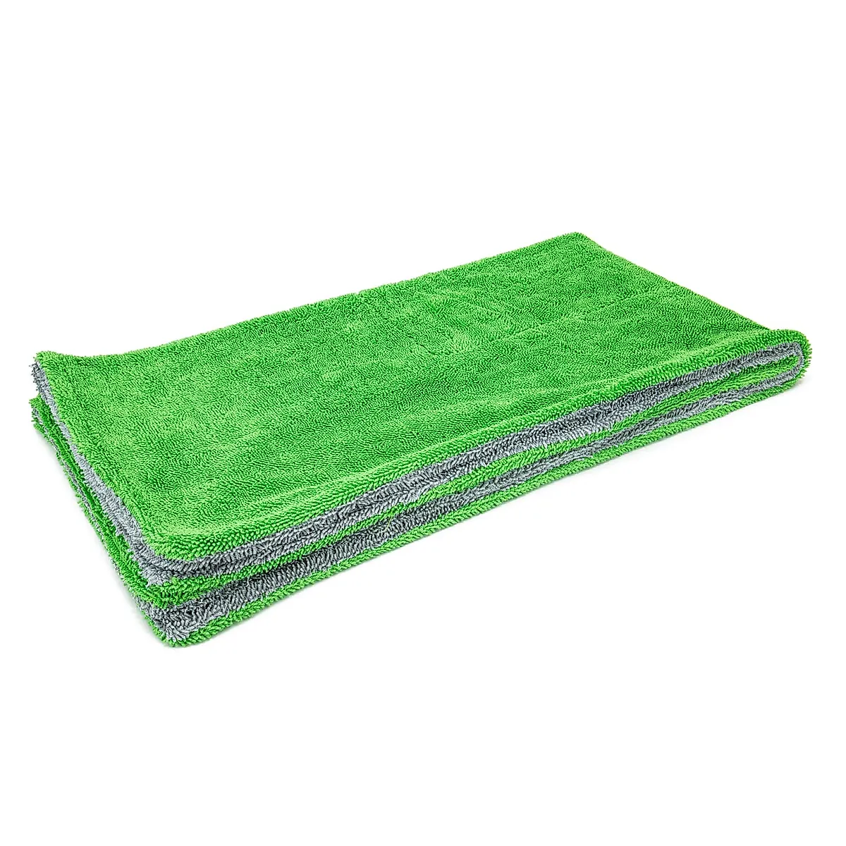 Autofiber Dreadnought XL Microfiber Towel, Superior Absorbency for Drying Cars, Trucks, and SUVs, Double-Twist Pile, One-Pass Vehicle-Drying Towel - Pack of 1, Green/Gray (20 inch x 40 inch)