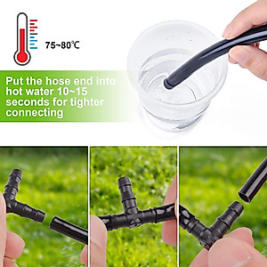 Kalolary 300Pcs Irrigation Fittings Kit, Drip Irrigation Kit Barbed Connectors for 1/4 Inch Flower Lawn Garden Irrigation System Kit (Straight Barbs, Tees, Elbows, End Plug, 4-Way Coupling)