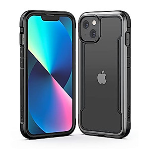RAPTIC Shield for iPhone 13 Case for iPhone 14 Case, Shockproof Protective Clear Case, Military 10ft Drop Tested, Durable Aluminum Frame, Anti-Yellowing Technology Phone Case for iPhone 13, Black