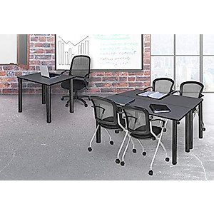 Kee 36" Square Breakroom Table- Grey/ Black