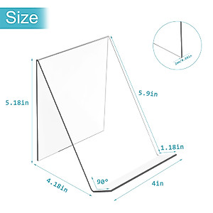 SANYOUNG 6 Pack Acrylic Book Stand, Clear Book Display Easel, Acrylic Book Stand Holder for Displaying Comic Books, Albums, Newspaper, Magazines, CDs, etc