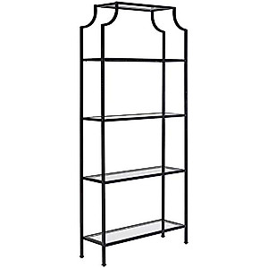 Pemberly Row 4 Shelf Glass Etagere Bookcase in Oil Rubbed Bronze
