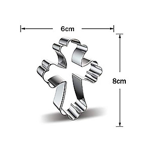 Aeyistry 2 Pcs Easter Cookie Molds Cutters Set,Different Shapes Stainless Steel Cross Cookie Cutter(Silver)