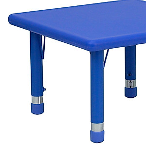 Flash Furniture Wren 24'' Square Blue Plastic Height Adjustable Activity Table