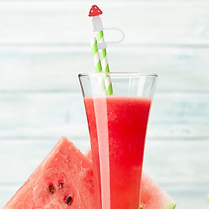 ABOOFAN 2pcs Silicone Straw Caps Mushroom Straw Tip Plugs Reusable Straw Tip Covers Cute Straw Topper Leak-proof Straw Caps for 6-8mm Straws Party Supplies