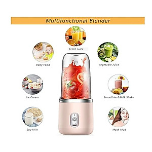 Paramexview Portable Blender for Juices & Smoothies | Fresh Juicer with 6 blades | USB rechargeable | 14oz Fusion Blender | BPA-free and eco-friendly material | Travel, Sport, and Home use | Comes with 1 Mixer, 1 Cup, 1 Sport Lid & 1 USB charger cable (Pi