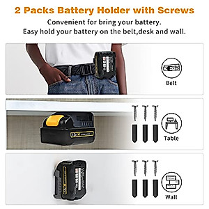APTOOLER 3.0Ah 12V Max DCB120 Battery with Battery Holder Compatible with Dewalt 12V Lithium Battery DCB123 DCB127 DCB122 DCB124 DCB121 Power Tools Batteries 2 Pack