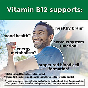 Nature Made Vitamin B12 1000 mcg Time Release Tablets, 75 Count (Packaging May Vary)