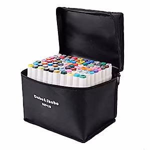 Dabo&Shobo 80 Colors Alcohol Markers，drawing markers，Dual Tip Art Markers ，Fine & Chisel Coloring Marker，Chisel Coloring Markers for Kids Sketching Adult Coloring