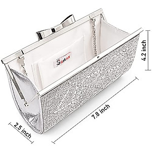 Sumnn Evening Clutch Bag Cocktail Prom Sparkly Rhinestone Crystal Bride and Bridesmaid Wedding Party Formal Purses for Women