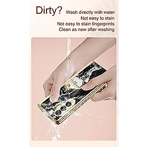 SHIEID Samsung Z Fold 4 Case, Z Fold 4 Case Ultra-Thin Tempered Glass Phone Case Protective Cover for Samsung Galaxy Z Fold 4 5G Fashion Electroplated PC Back Cover, Marble-3