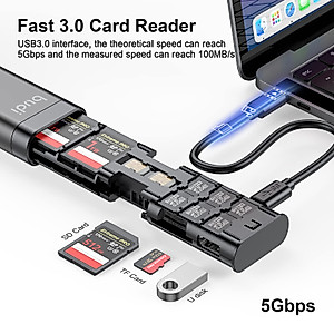 BUDI Multifunctional 9 in1 SD Card Reader Cable and USB 3.0 TF/SD Type-C with OTG Adapter for iPhone Android and Computer Memory Stick Plug and Play (Upgrade Version)