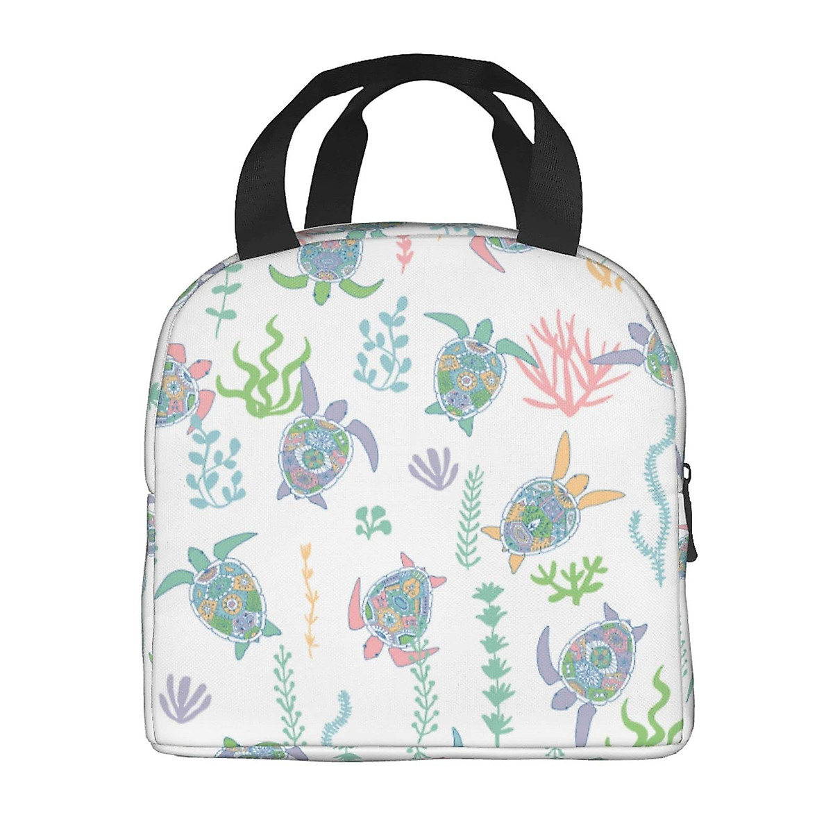 Ucsaxue Cute Sea Turtle Lunch Box Reusable Lunch Bag Work Bento Cooler Reusable Tote Picnic Boxes Insulated Container For Women Men Home School Office Outdoor Use