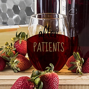 Before Patients, After Patients 11 oz Coffee Mug and 15 oz Stemless Wine Glass Set - Unique Gift Idea for Dentist, Dental, Medical, Hygienist, Doctor, Physician, Nurse - Perfect Graduation Gifts