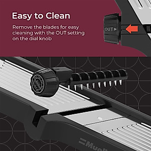 MuellerLiving Mandoline Slicer for Kitchen, Stainless Steel, Slice or Julienne, Vegetable Chopper, Fruit Slicer