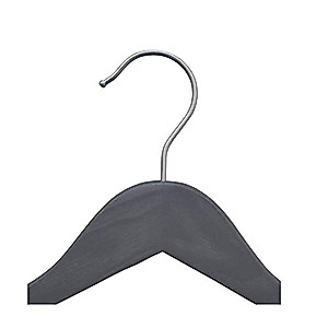 NAHANCO 29917 Wooden Shirt Hanger, 17", Greywash with Brushed Chrome Hardware (Pack of 100)
