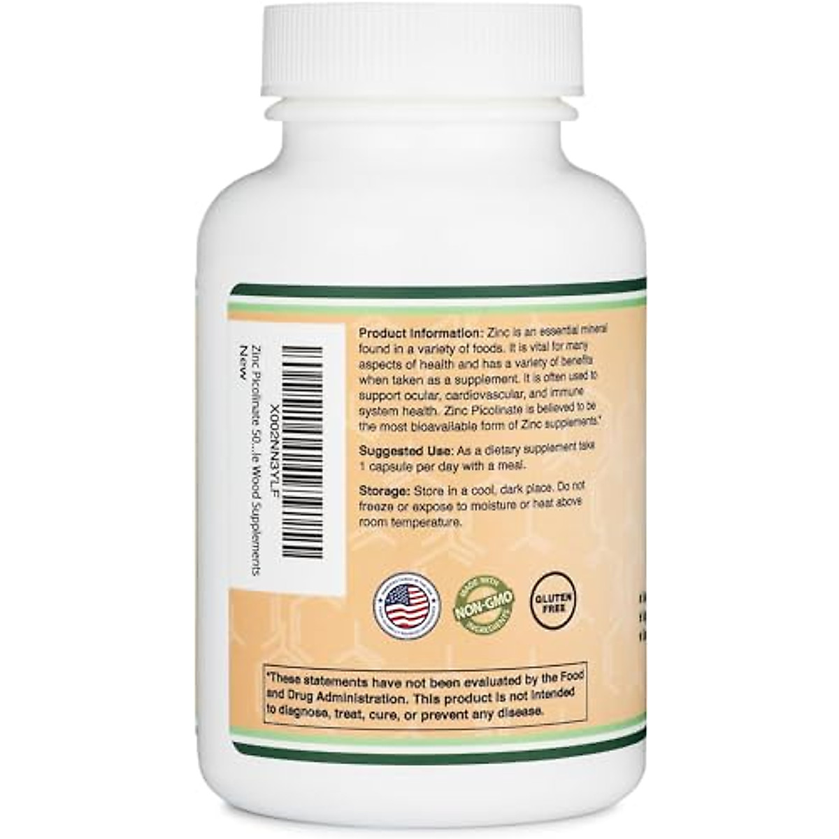Zinc Picolinate 50mg, 300 Capsules (Immune Support) Non-GMO, Gluten Free (300 Day Supply) by Double Wood Supplements
