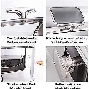 Food Warmers Electric for Parties Buffets, 9L/13L Stainless Steel Chafing Dishes Serving Food Warmer, Commercial Buffet Servers and Warmers with Visible Lid 400W (1/3 Size Pan 13L)