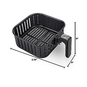COSORI Air Fryer Accessories, Replacement 5.8QT Original Basket For COSORI CP358-AF, CS358-AF Air Fryers, Non-Stick, Dishwasher-Safe, CAF-P582B, Black