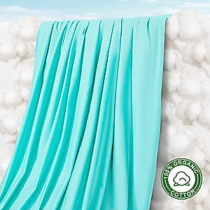 LBRO2M 1000 Thread Count 100% Egyptian Cotton King Size Sheets Set,Breathable Wrinkle Bed Sheet 4 Piece Sets,16 Inches Deep Pocket,Soft Comforterble,Sateen Weave Long Stapl,Lake Green