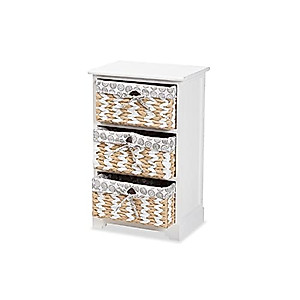 Baxton Studio Rianne Modern Transitional White Finished Wood 3-Basket Storage Unit