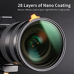 K&F Concept 77mm Black Diffusion 1/4 Effect & Variable ND2-ND32 ND Filter 2-in-1 for Camera Lens with 28 Multi-Layer Coatings (Nano-X Series)