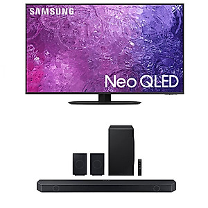 SAMSUNG QN75QN90CAFXZA 75" Neo QLED Smart TV with 4K Upscaling with a HW-Q990C 11.1.4ch Soundbar with Rear Speakers and Dolby Atmos (2023)