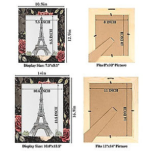 POFATO Skull Red Rose11x14 Picture Frame Wood Photo Frame for Tabletop Display Wall Mount Picture Frame Display 11 x 14 Inch Photo Wall Decor Home Gift Frames