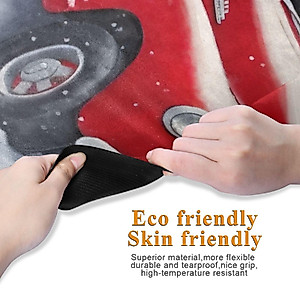 GOODOLD Red Truck Farm Christmas Yoga Mat, 71 x 26 Inch Non-slip Yoga Mats Folding Travel Exercise Mat Indoor Outdoor Gym Pilates with Storage Bag for Women Men