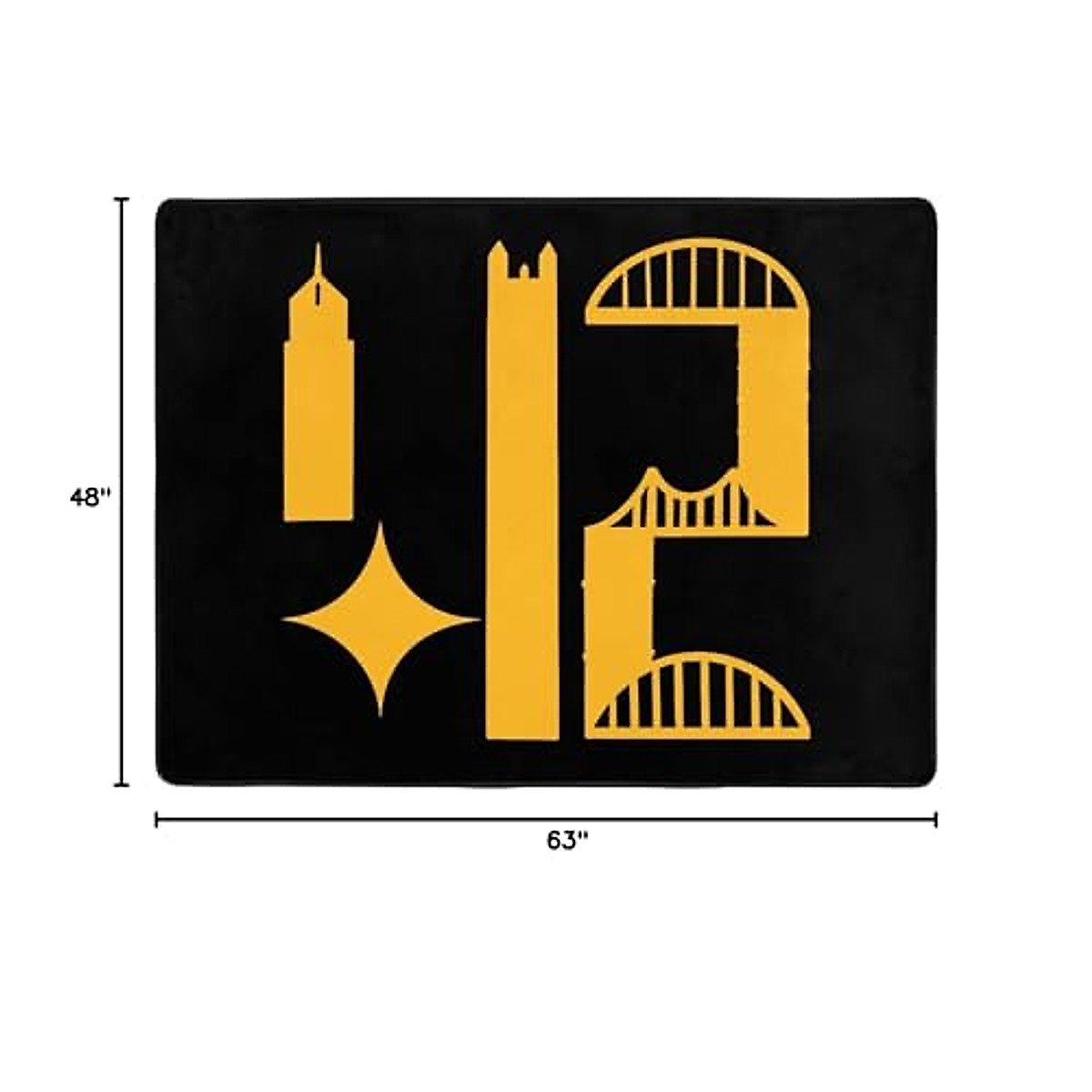 Pittsburgh Skyline 412 Area Rugs Home Decor Floor Mats Living Room Bedroom Kitchen Carpet 63 X 48 Inch