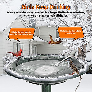 Keten Bird Bath Heater for Outdoors in Winter, 70W Thermostatic Controlled Auto Shut Off Birdbaths Deicer, Winter Water Heated De-icer for Bird, Chicken, Duck, Farm Trough