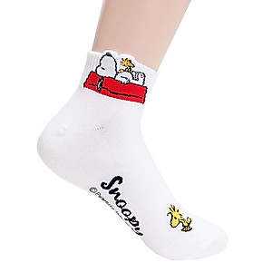 evei The Peanuts Snoopy Cartoon Movie Series Women's Original Socks (snoopy21_5pairs)